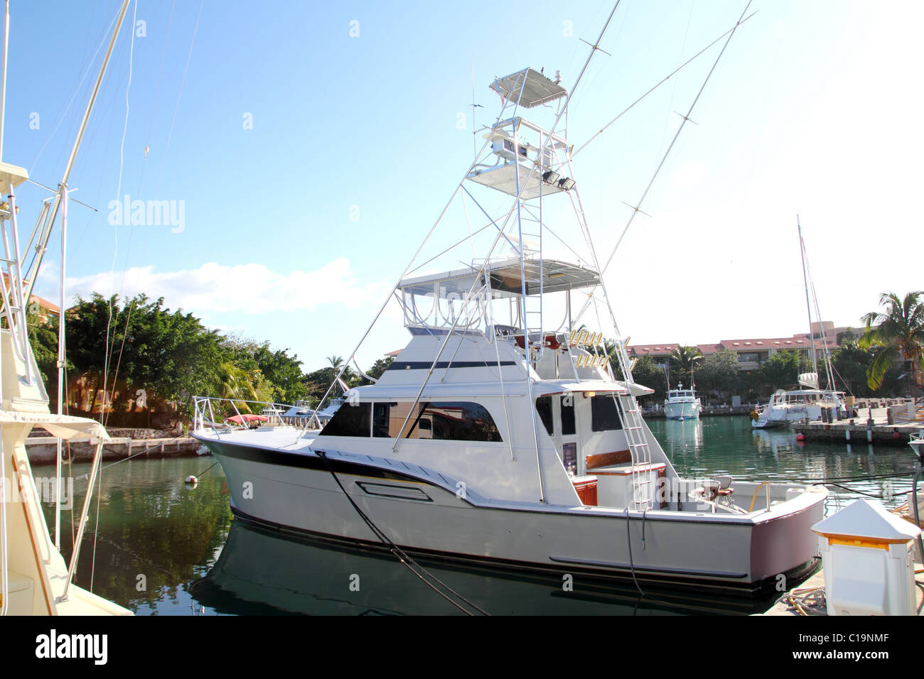 Fisherboats marina in Mexico Mayan Riviera Stock Photo - Alamy