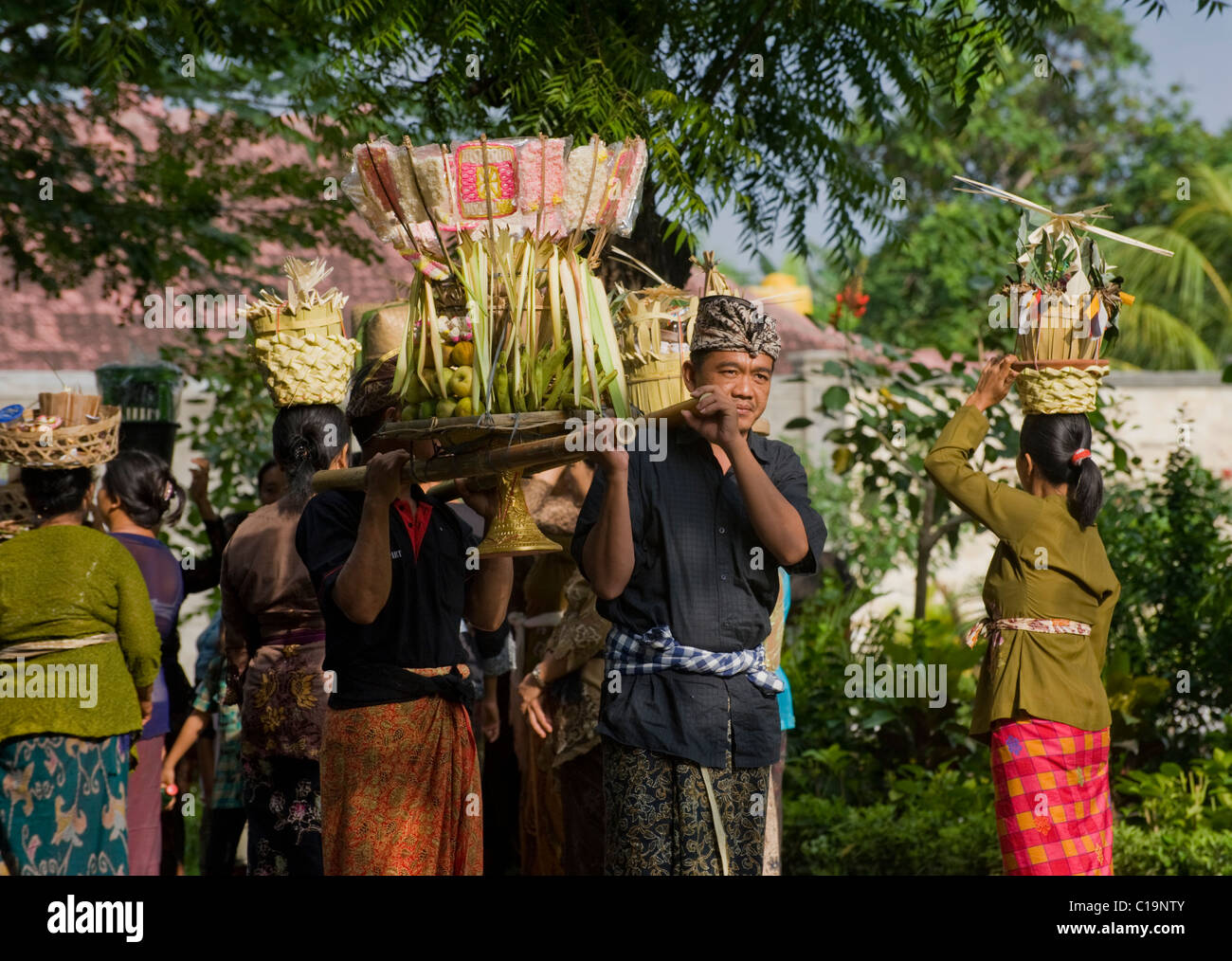 A Balinese Hindu cremation ceremony taking place in the village of ...