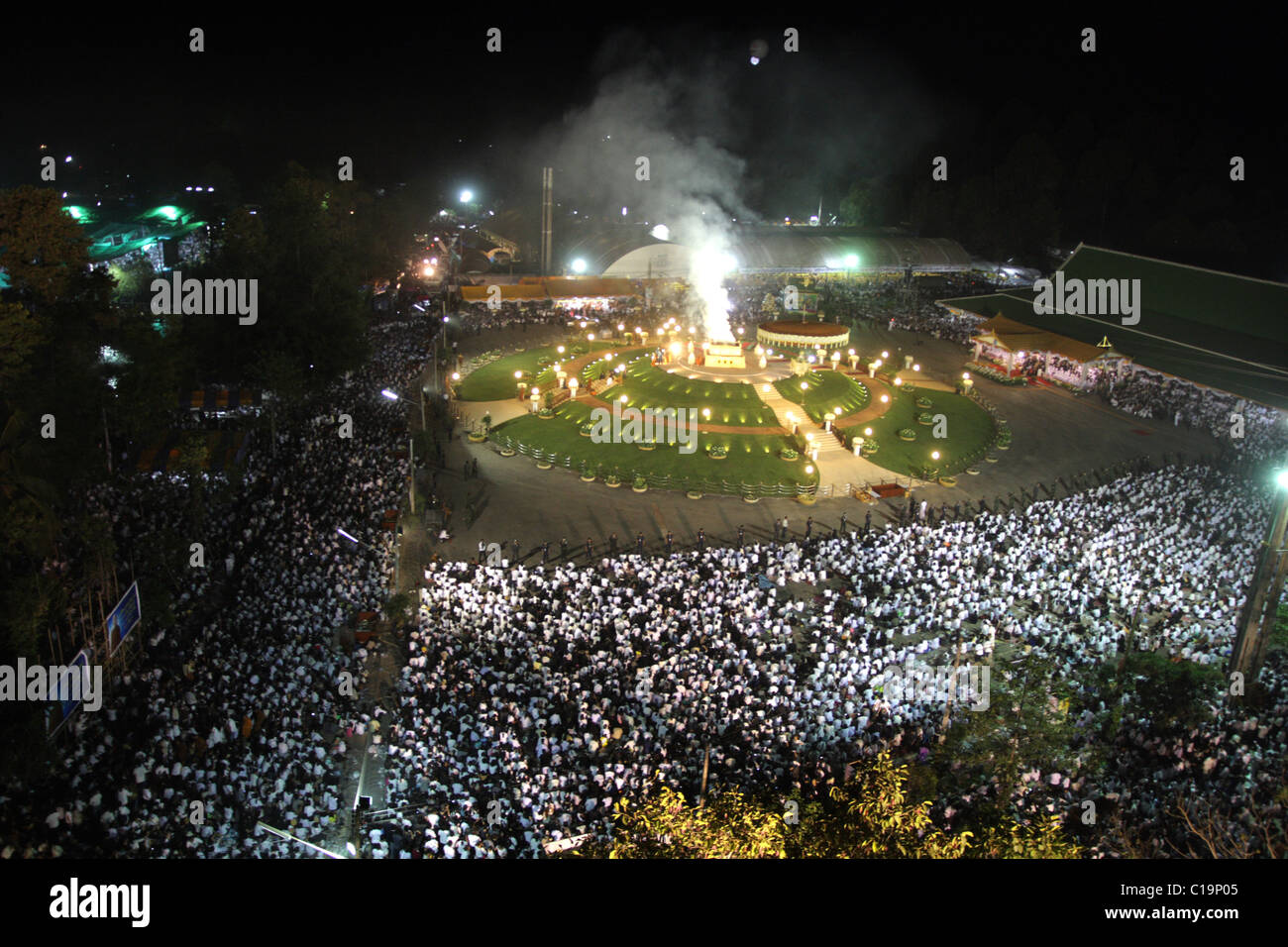 The cremation of Luang Ta Maha Bua Yannasampanno at the Wat Pa Ban Tad ...