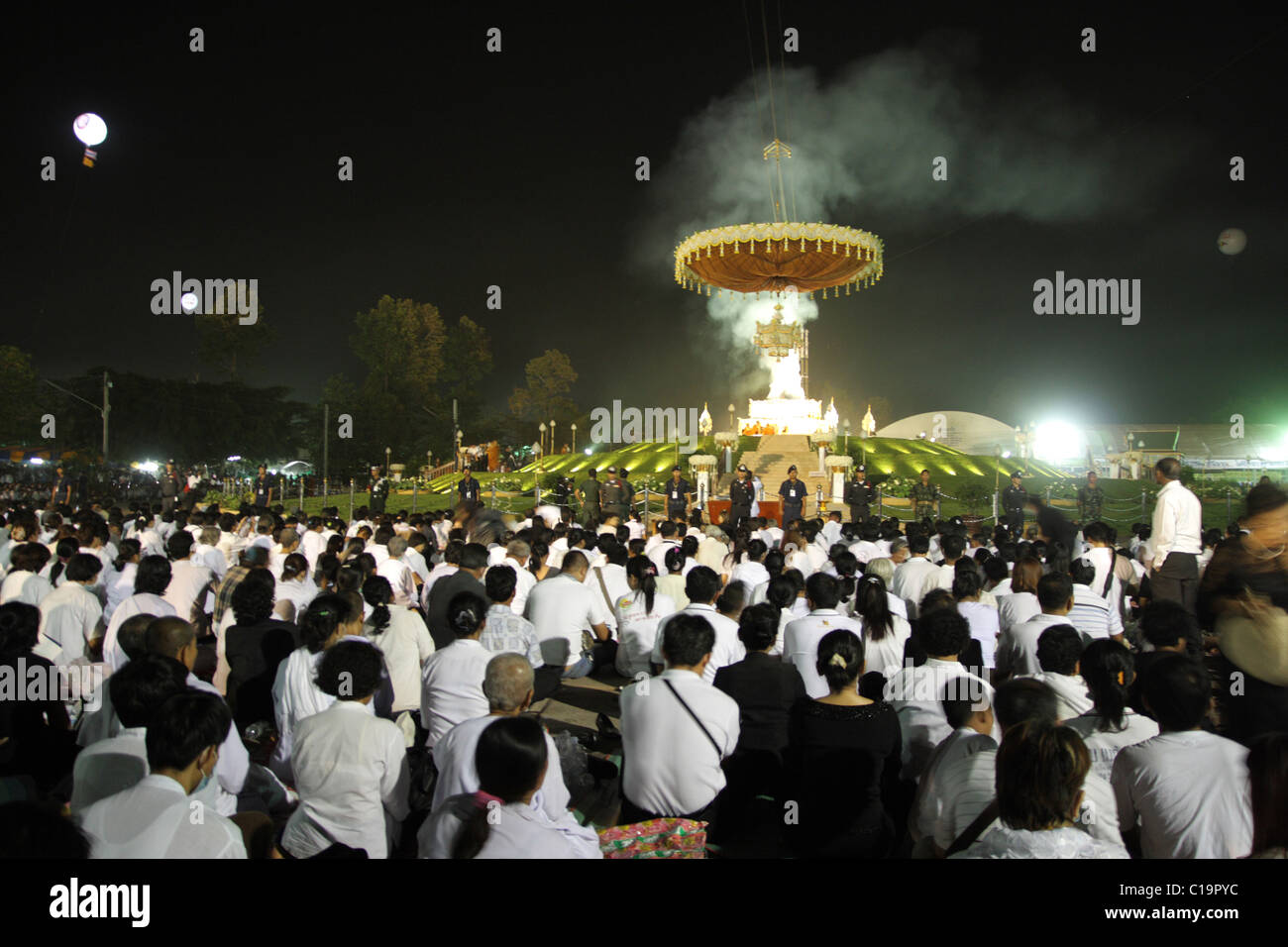 The cremation of Luang Ta Maha Bua Yannasampanno at the Wat Pa Ban Tad ...