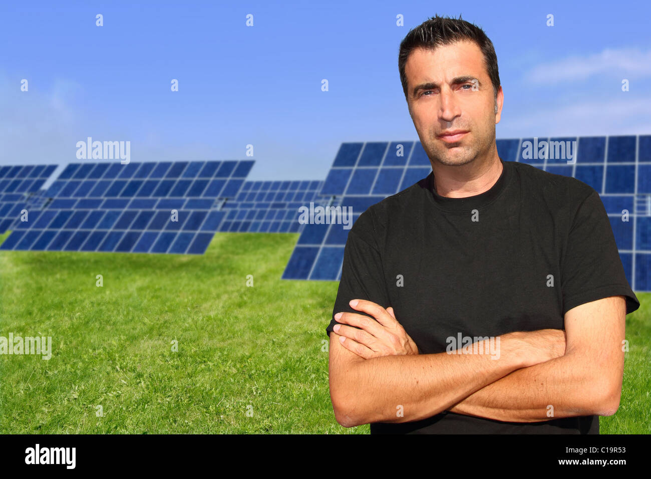 Solar energy male supervisor hi-res stock photography and images - Alamy