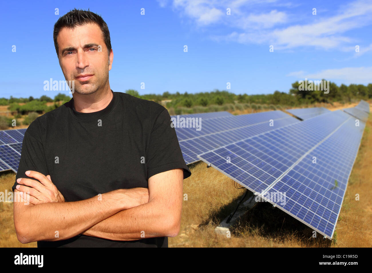 Portrait man in background solar hi-res stock photography and images ...