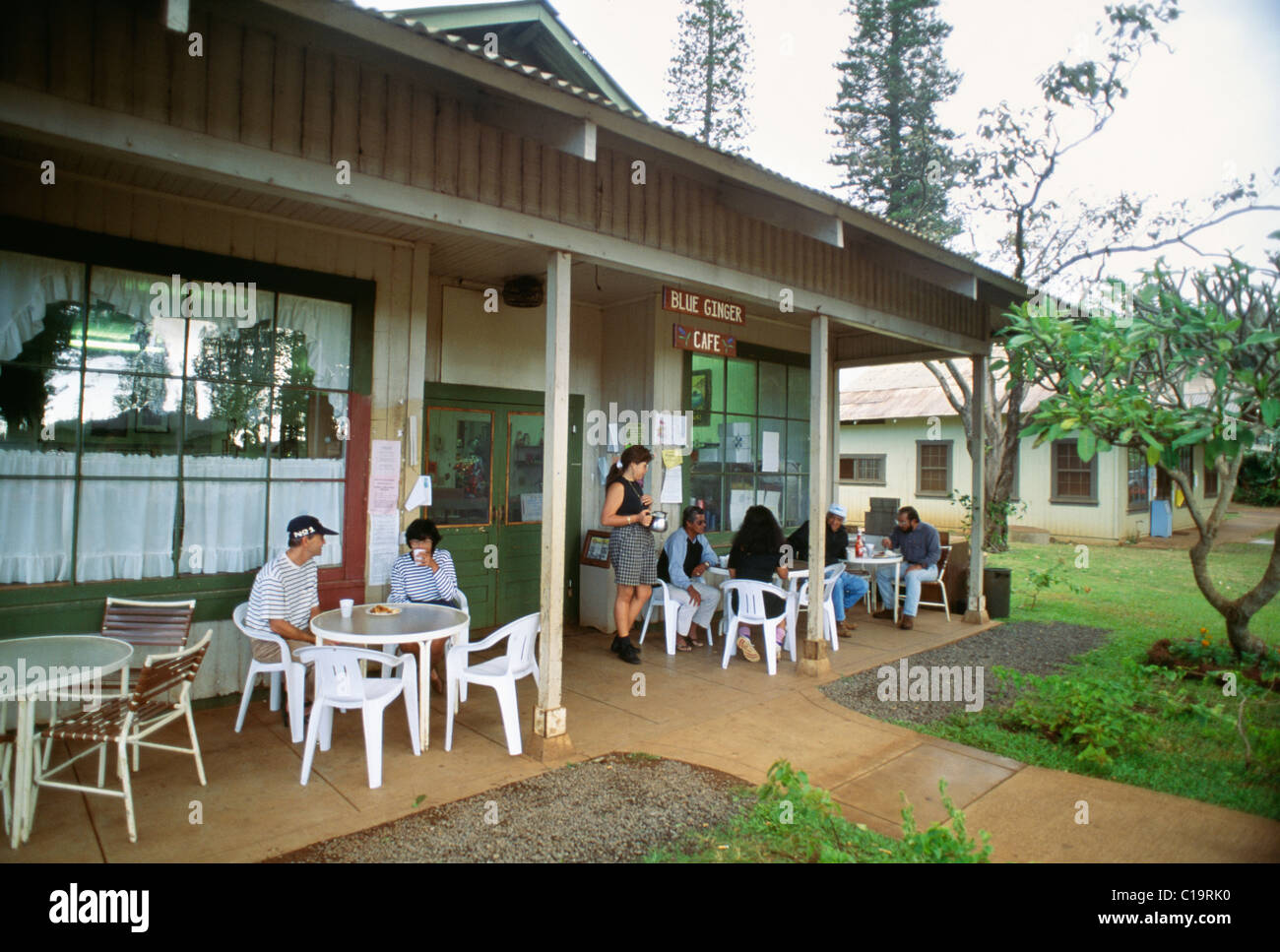 Blue Ginger Cafe, Lanai Hawaii Stock Photo - Alamy