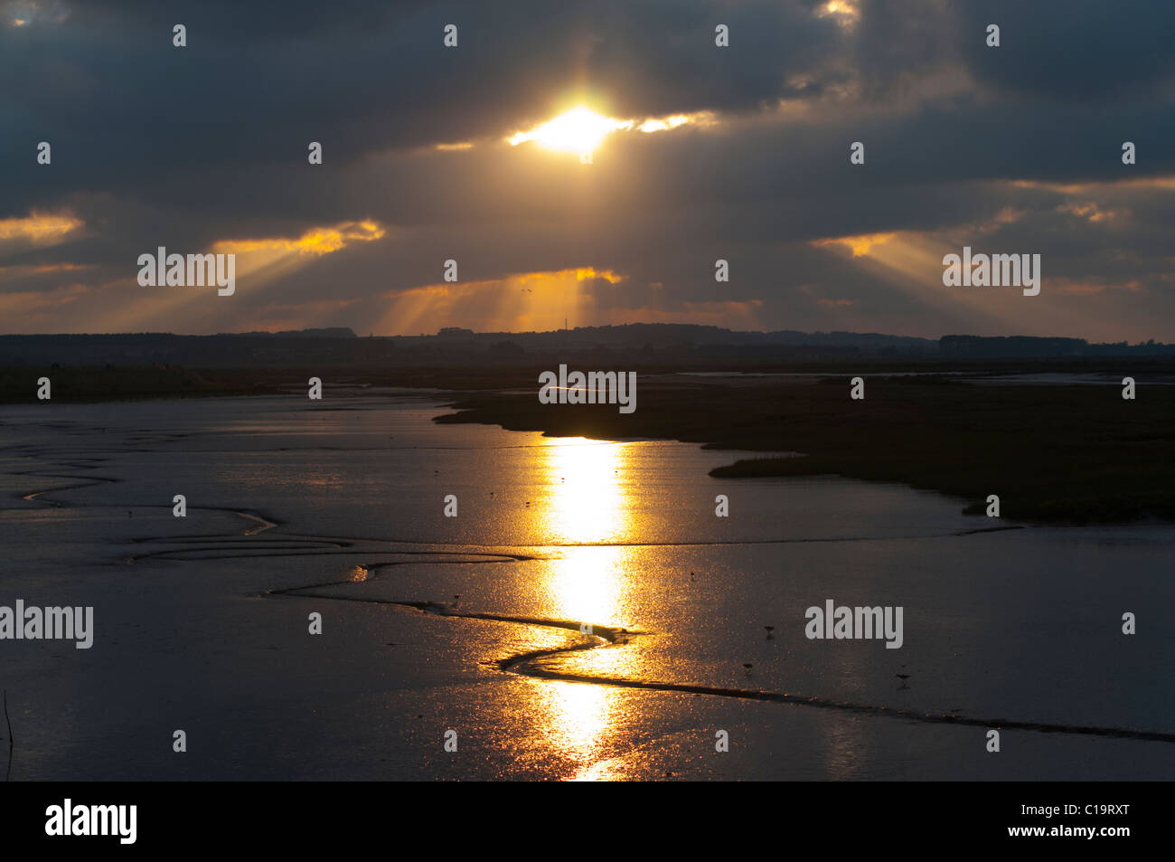 Tidal creek at Burnham Overy Norfolk autumn Stock Photo - Alamy