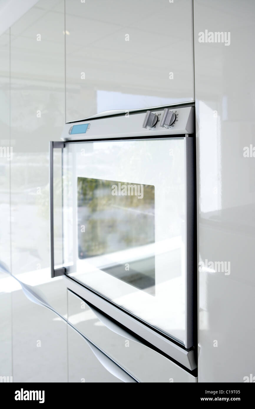 kitchen white oven modern architecture detail house interior deco Stock ...