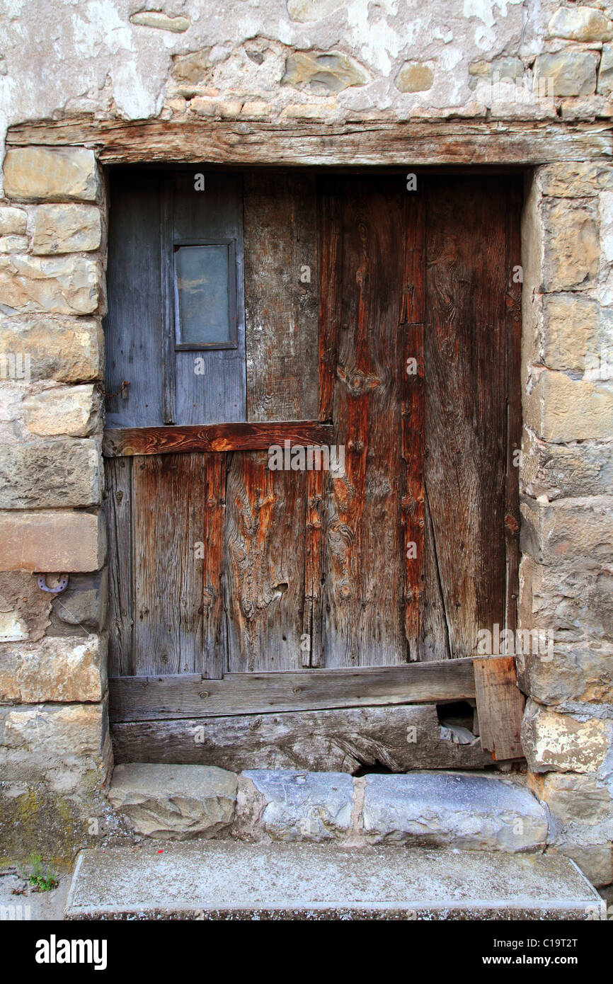 aged wood doors weathered vintage architecture detail Stock Photo - Alamy