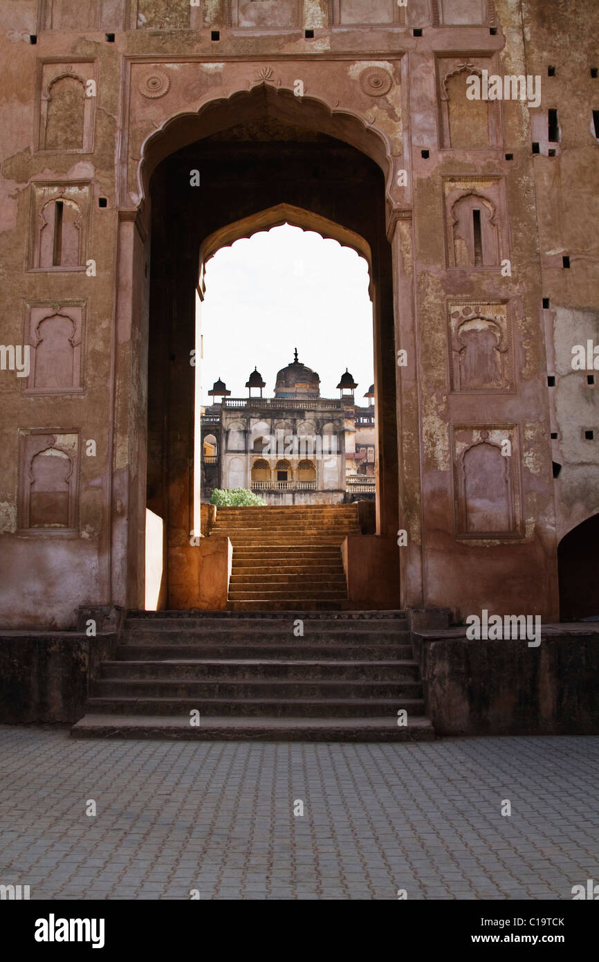 Entrance of a fort, Orchha Fort, Orchha, Madhya Pradesh, India Stock ...