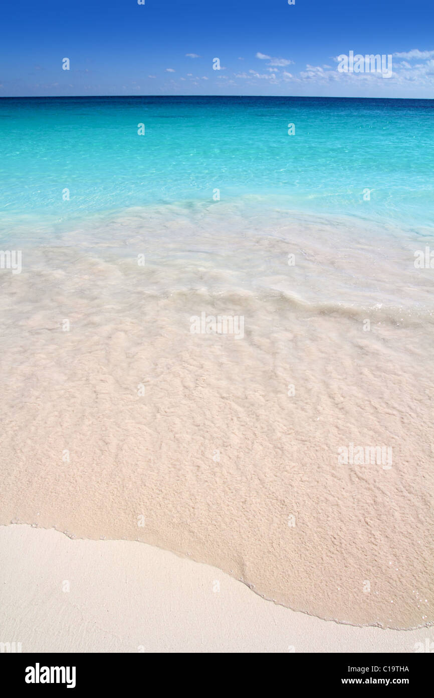 Caribbean turquoise sea beach shore white sand Stock Photo - Alamy