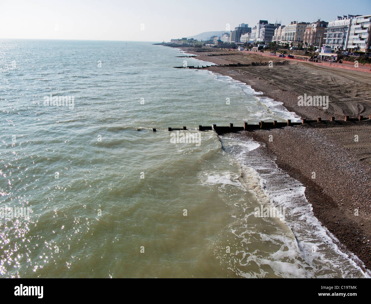 Beach groynes eastbourne sussex england hi-res stock photography and ...