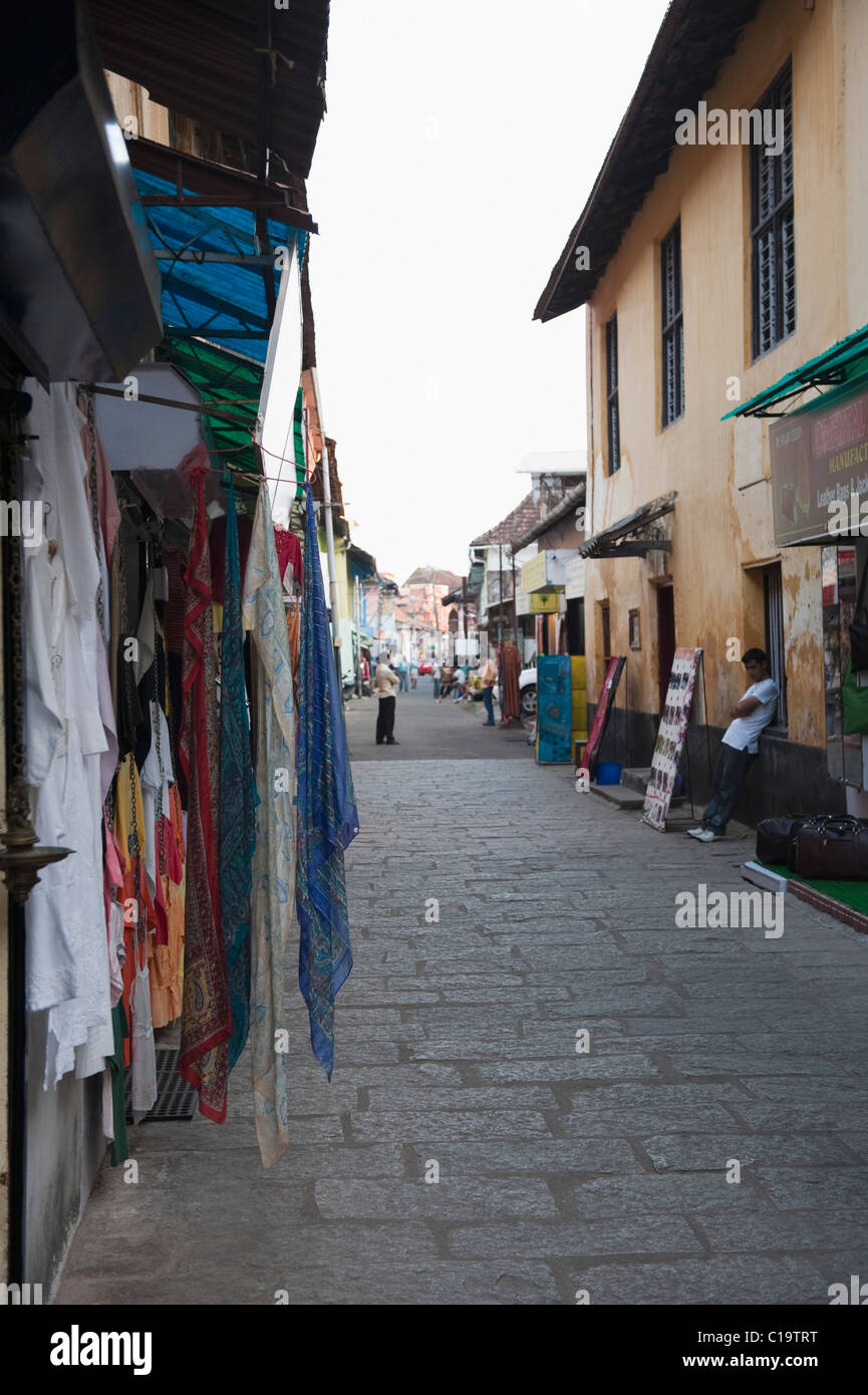 Street market, Jew Town, Mattancherry, Kochi, Kerala, India Stock Photo ...