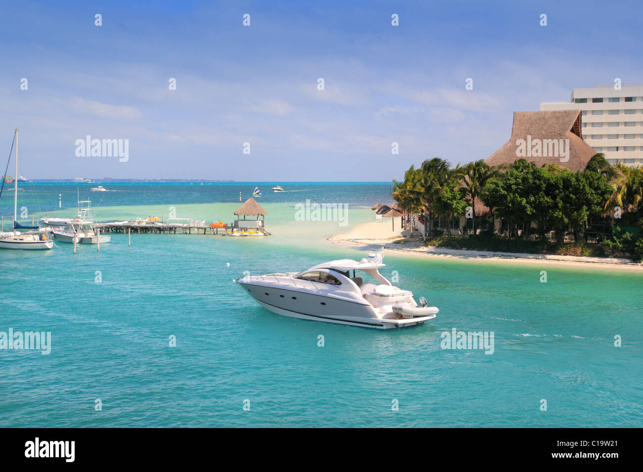 Cancun Mexico Lagoon and Caribbean sea Mayan Riviera Stock Photo - Alamy