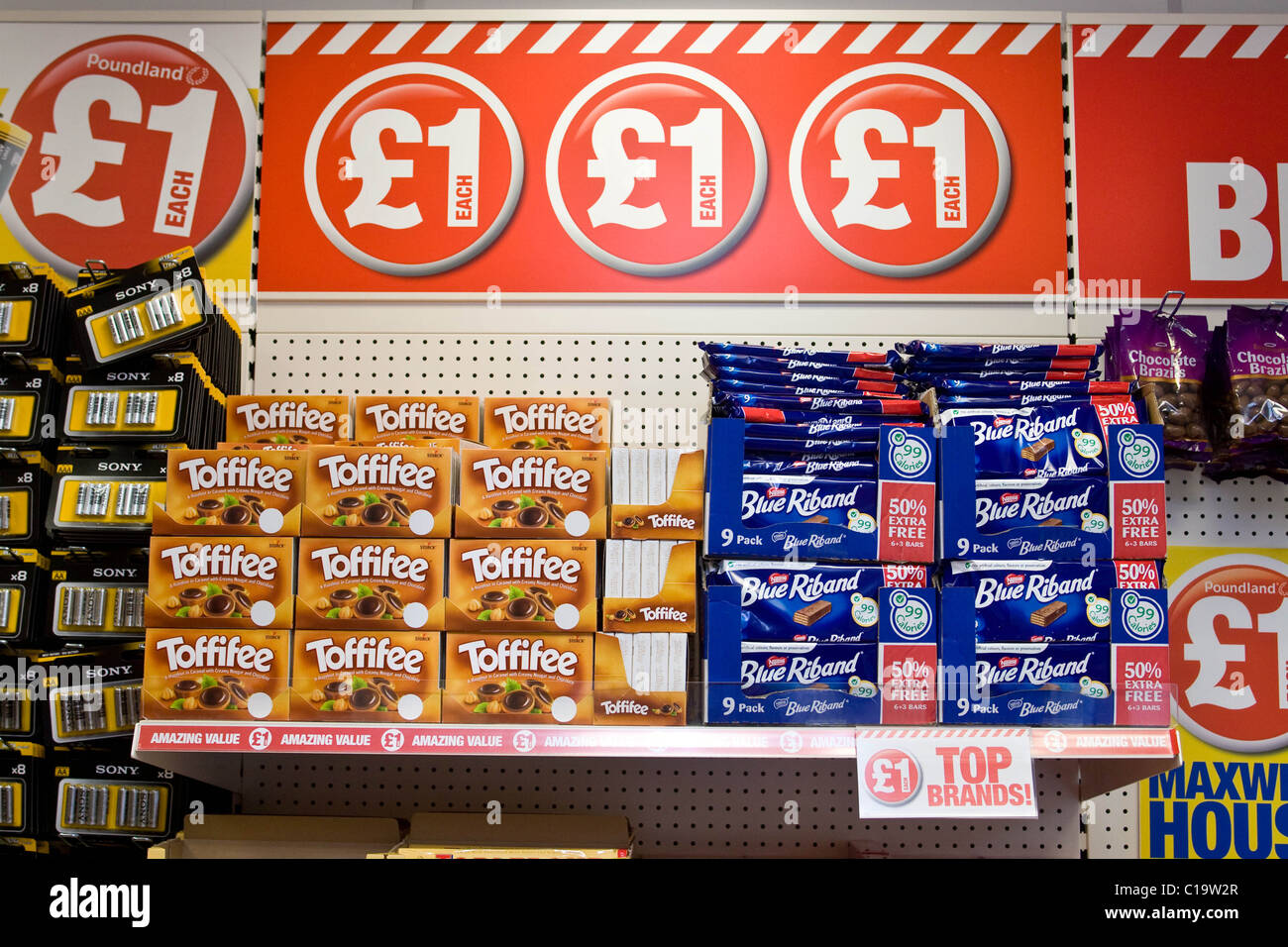 Inside a Poundland store Stock Photo - Alamy