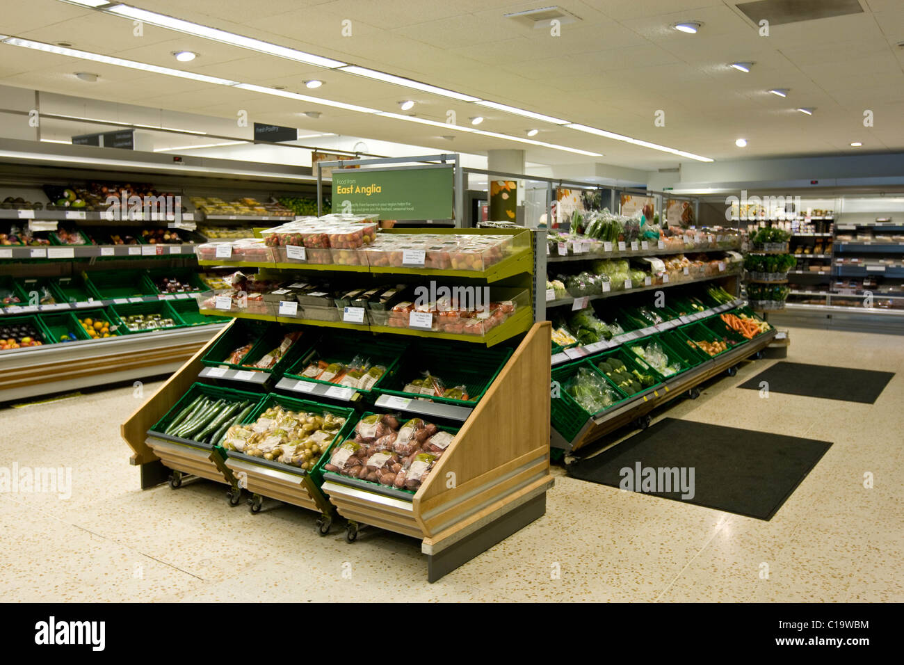 Produce displayed inside a Waitrose super market Stock Photo - Alamy