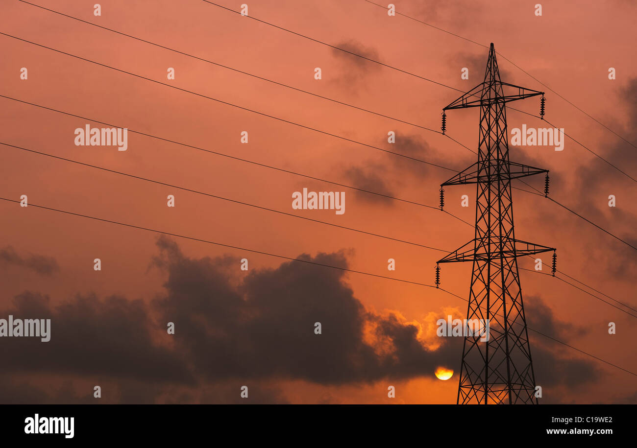 Power line pylon india hi-res stock photography and images - Alamy