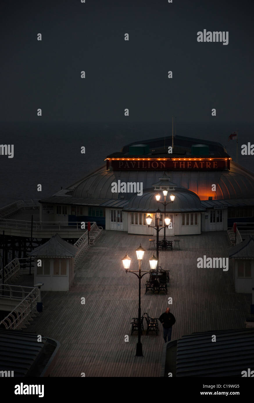 Cromer pier at night winter Stock Photo - Alamy