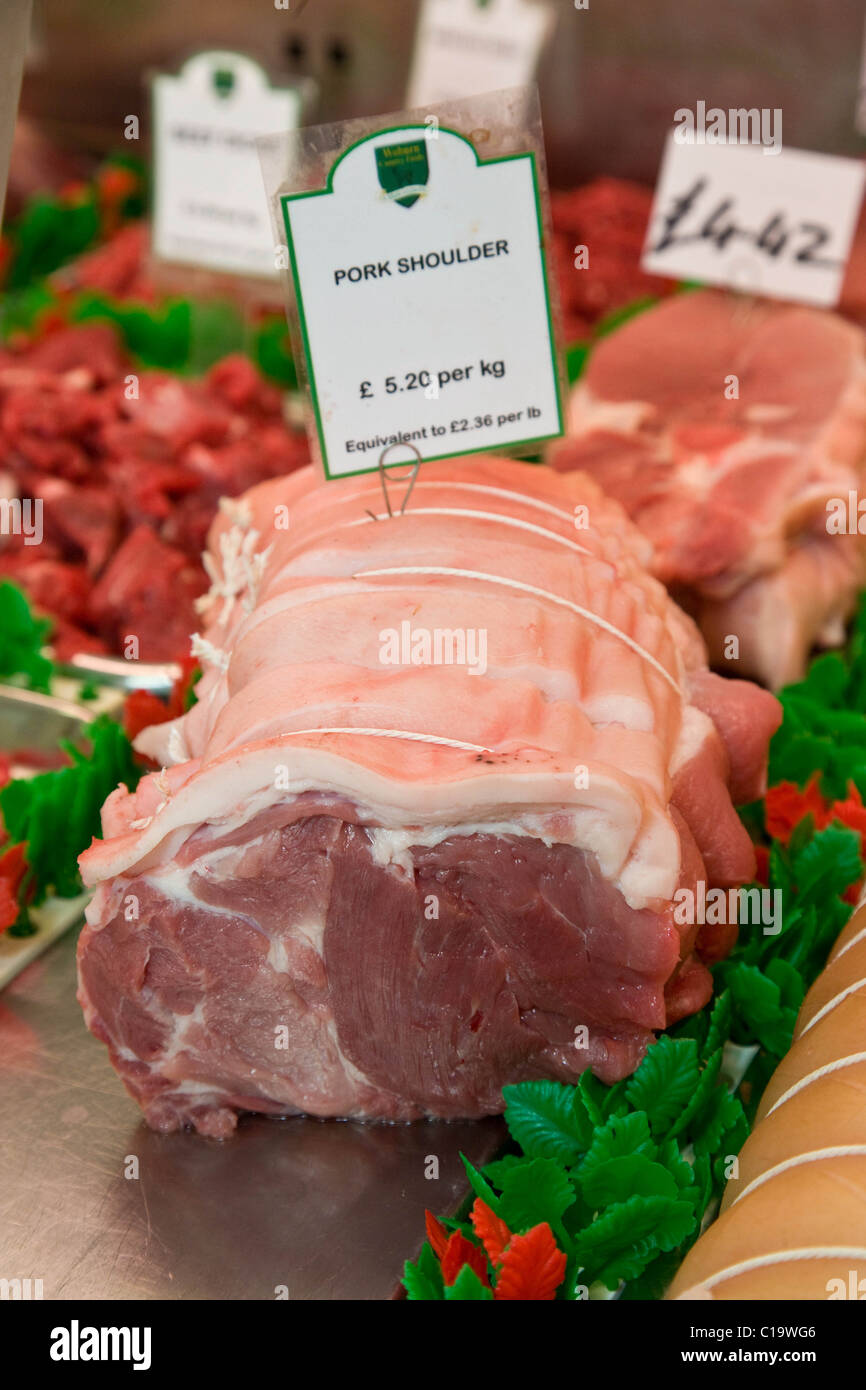Pork Joint on display in a butchers shop Stock Photo - Alamy