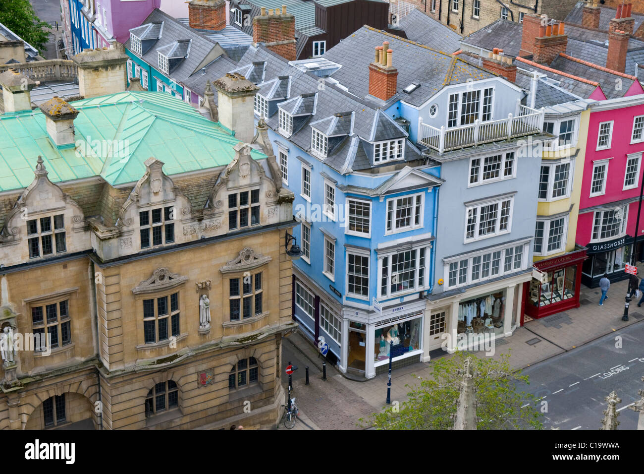 Aerial View of the Rhodes Building, Oriel College and Other Colourful ...