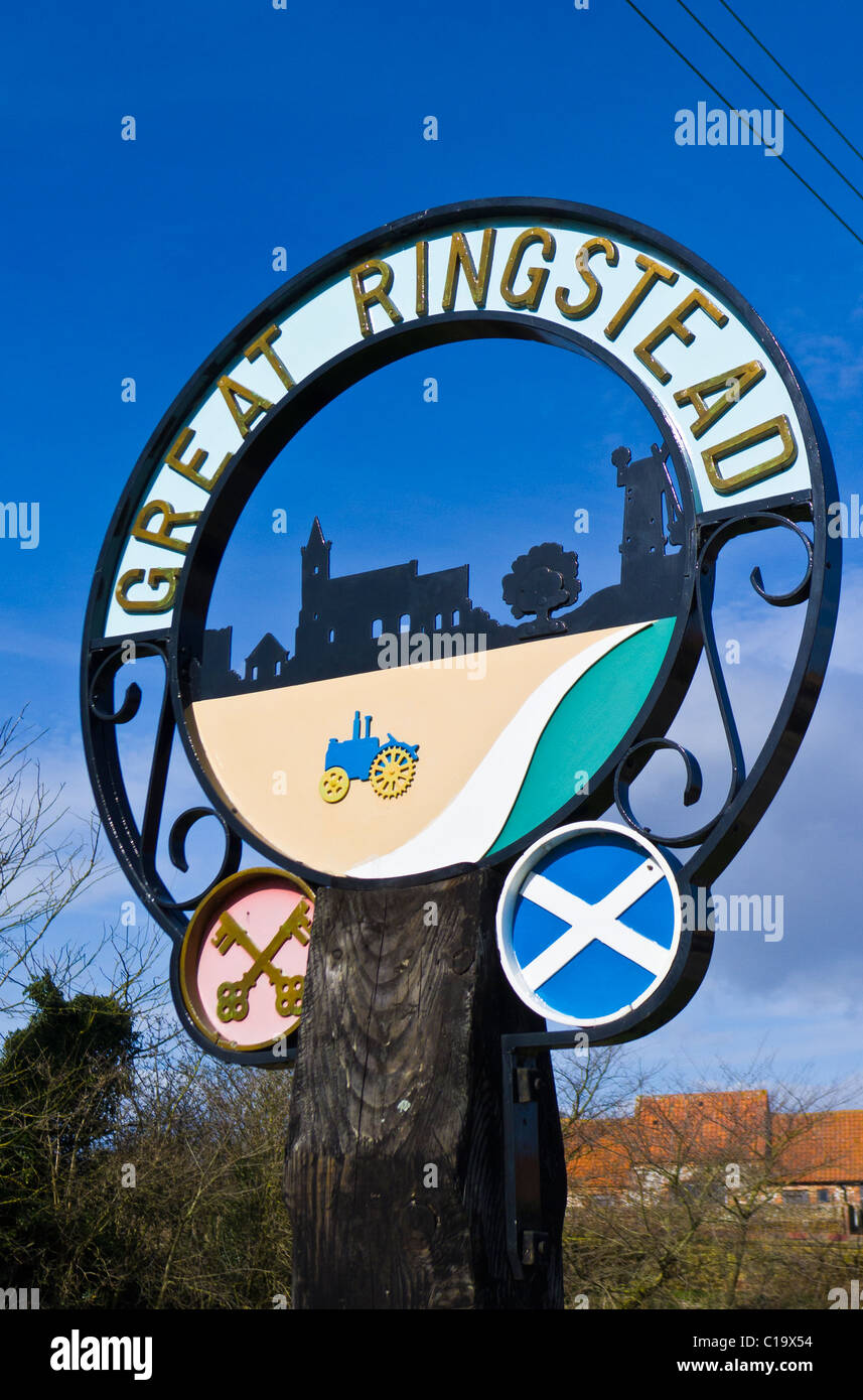 Ringstead village sign hi-res stock photography and images - Alamy