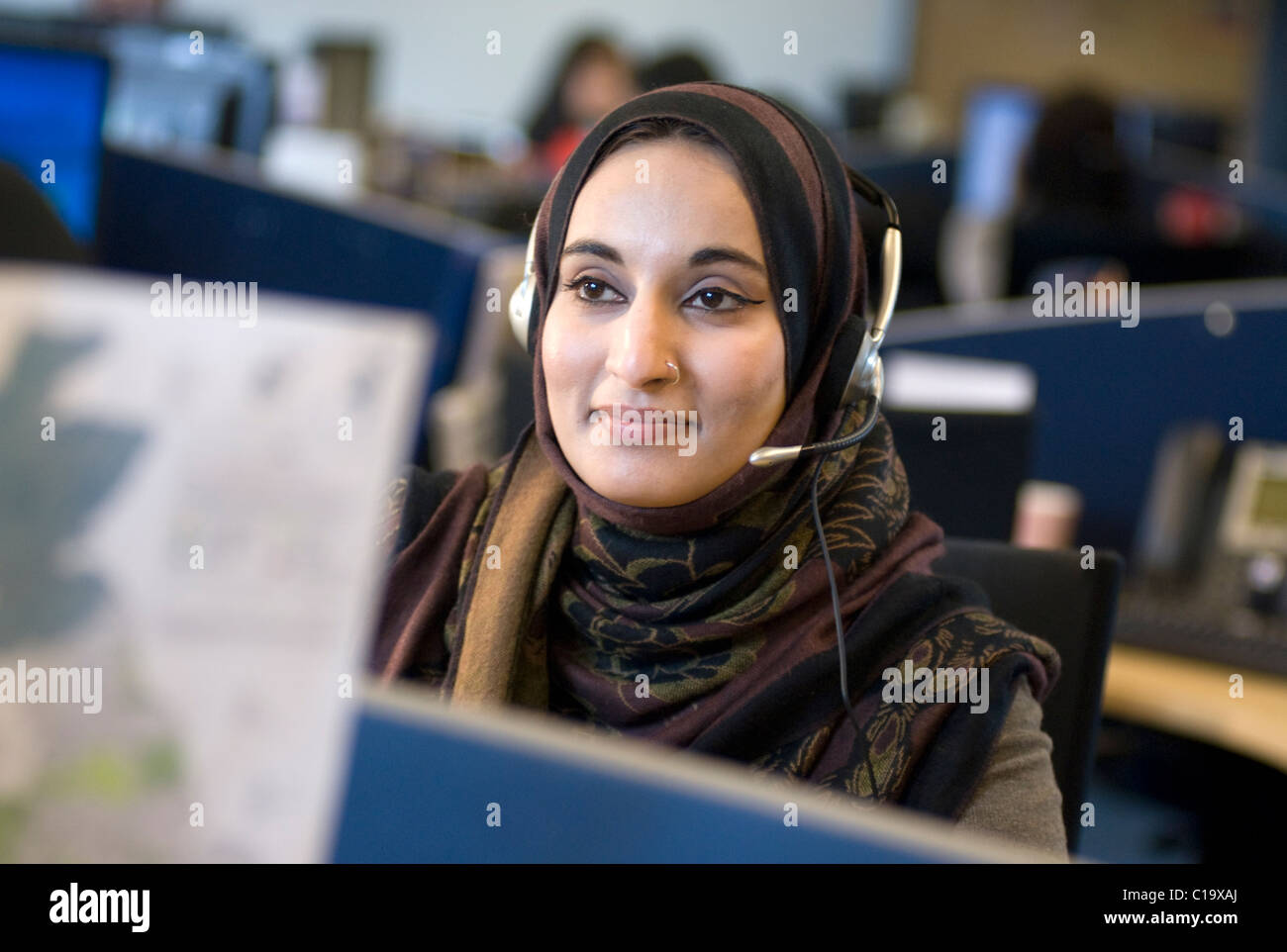 Call Centre Worker UK Stock Photo - Alamy