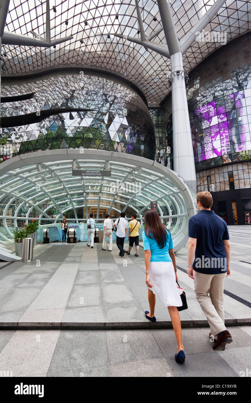Shoppers at the ION Orchard Mall, in the popular shopping district of ...
