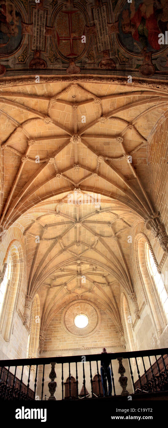 View of the inside ceiling of the beautiful Convent of Christ in Tomar ...