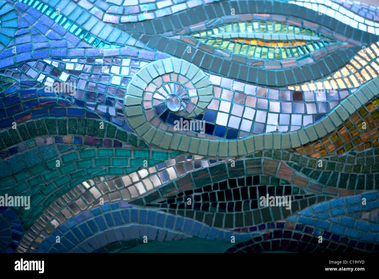 Shades of blue mosaic pattern Stock Photo - Alamy