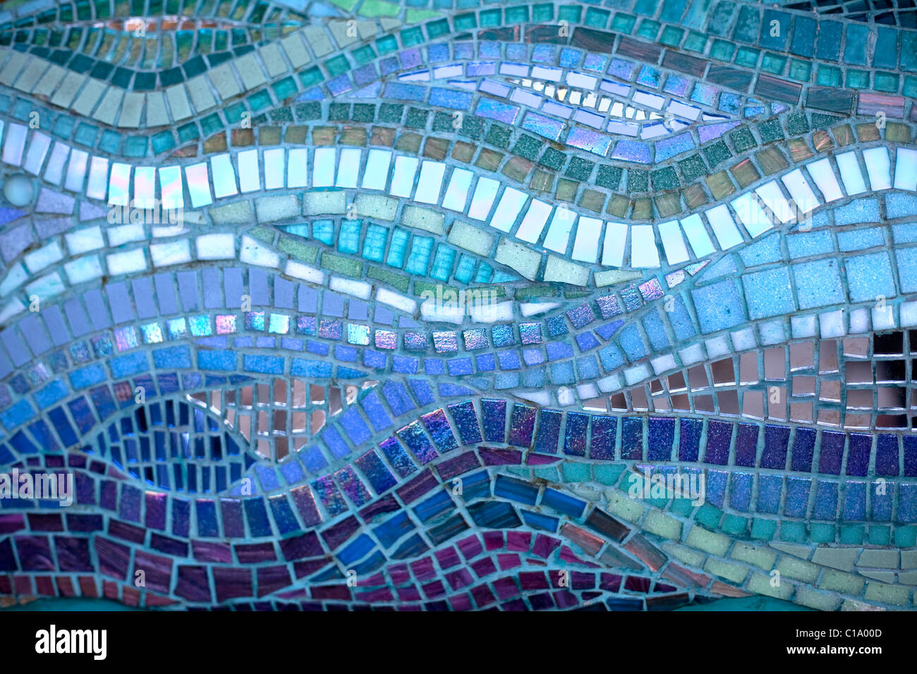 Shades of blue mosaic pattern Stock Photo - Alamy