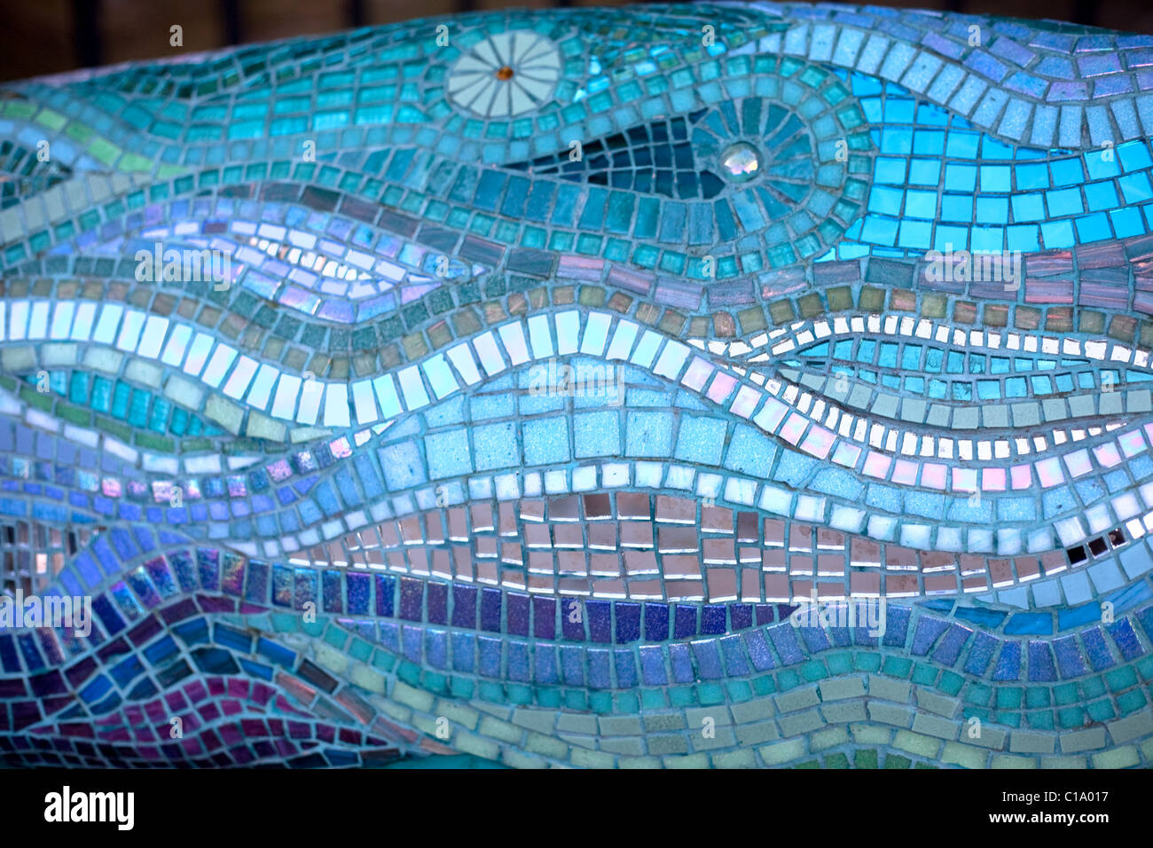 Shades of blue mosaic pattern Stock Photo - Alamy