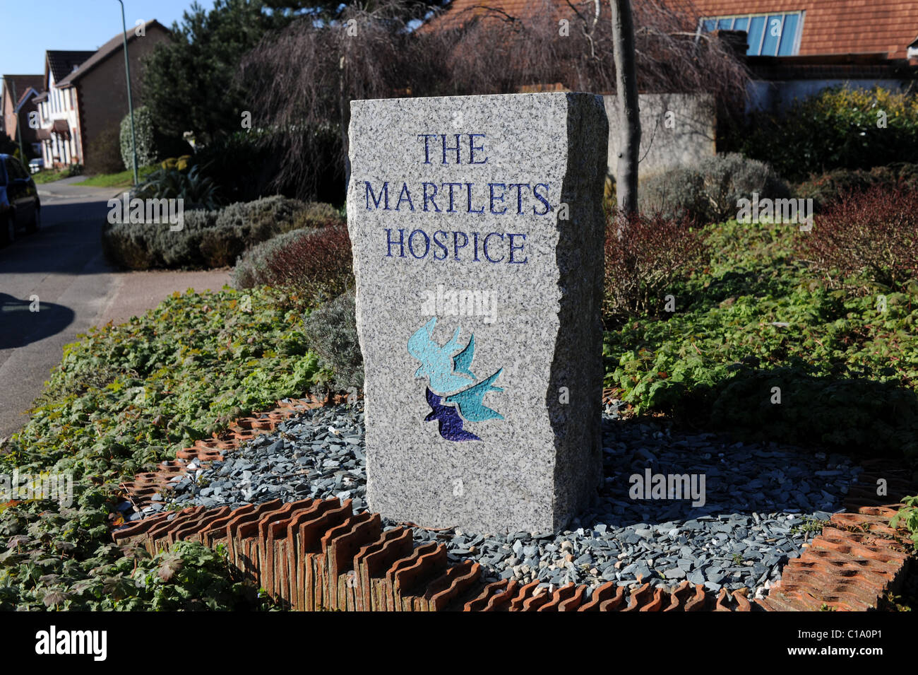 The Martlets Hospice entrance stone and sign in Hove East Sussex UK ...