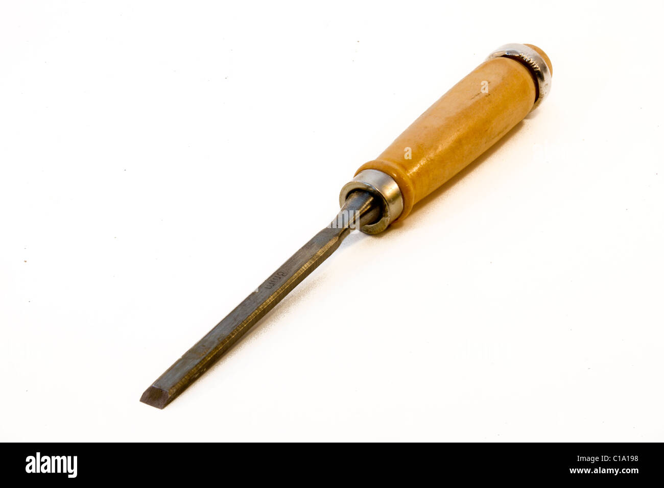 Old fashioned wood handled chisel Stock Photo - Alamy