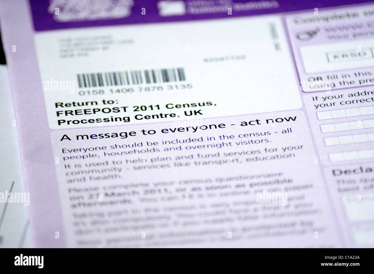 Uk census form hi-res stock photography and images - Alamy