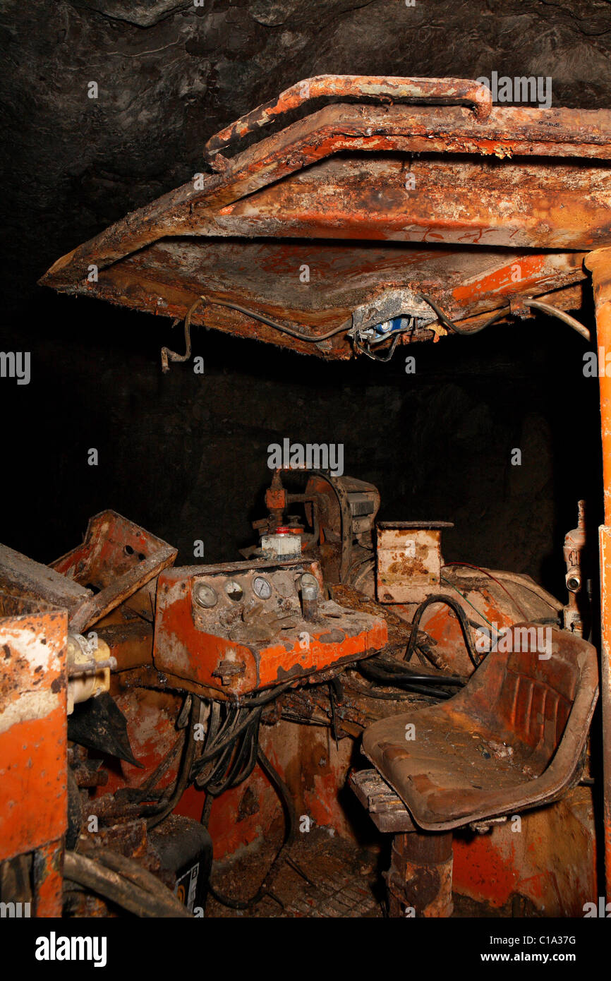 Abandoned mining equipment in a mine Stock Photo - Alamy