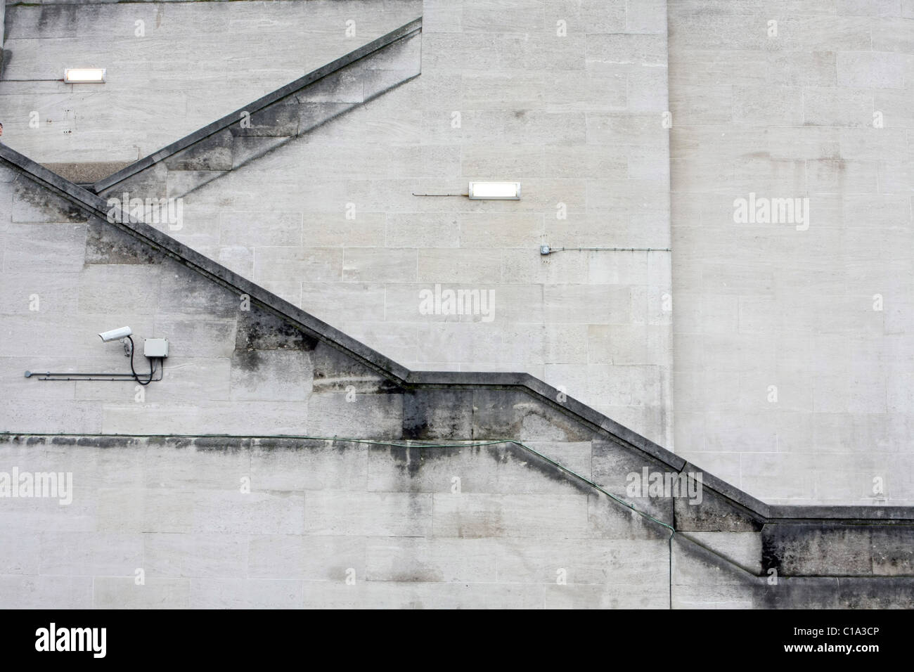 Stairs on the side of Waterloo Bridge in London, England Stock Photo ...