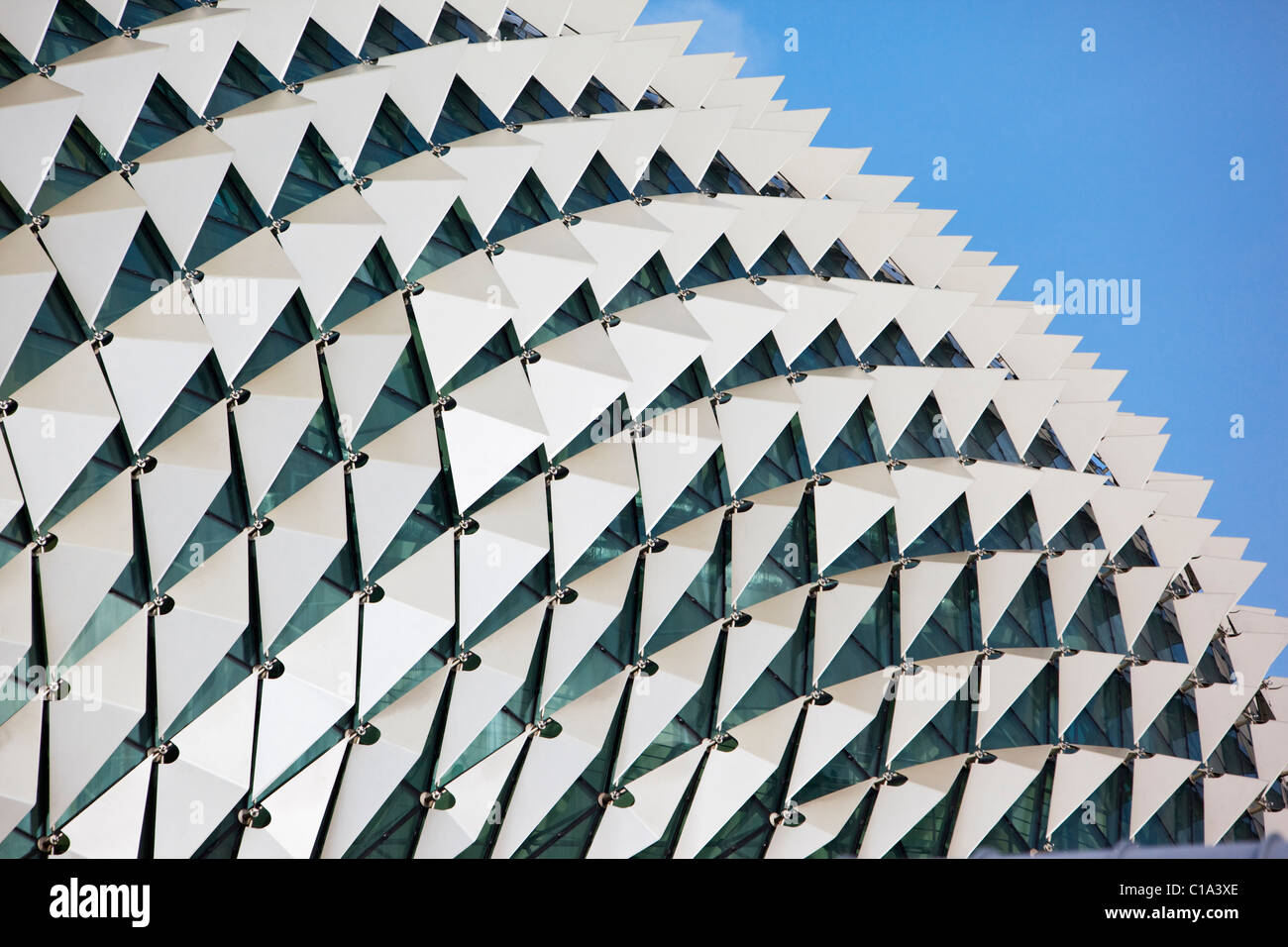 Roof detail of the Esplanade - Theatres on the Bay building, Marina Bay ...