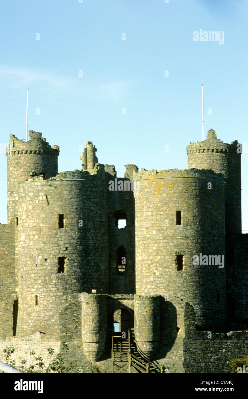 Harlech Castle, Wales Welsh medieval coastal castle coast UK Stock ...