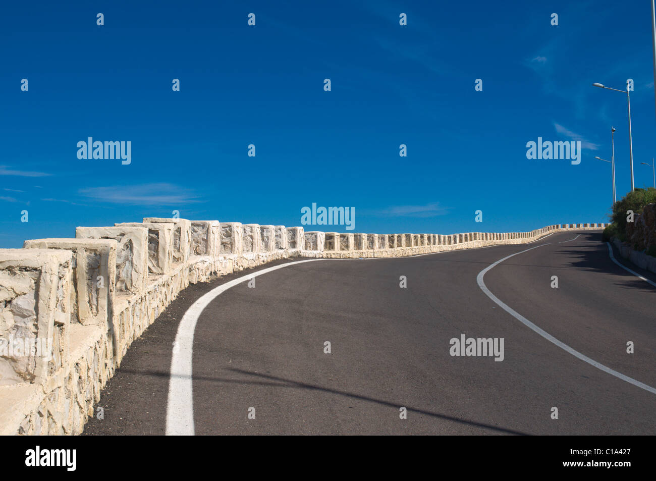 Road leading up to Kasbah ruins Agadir the Souss southern Morocco ...