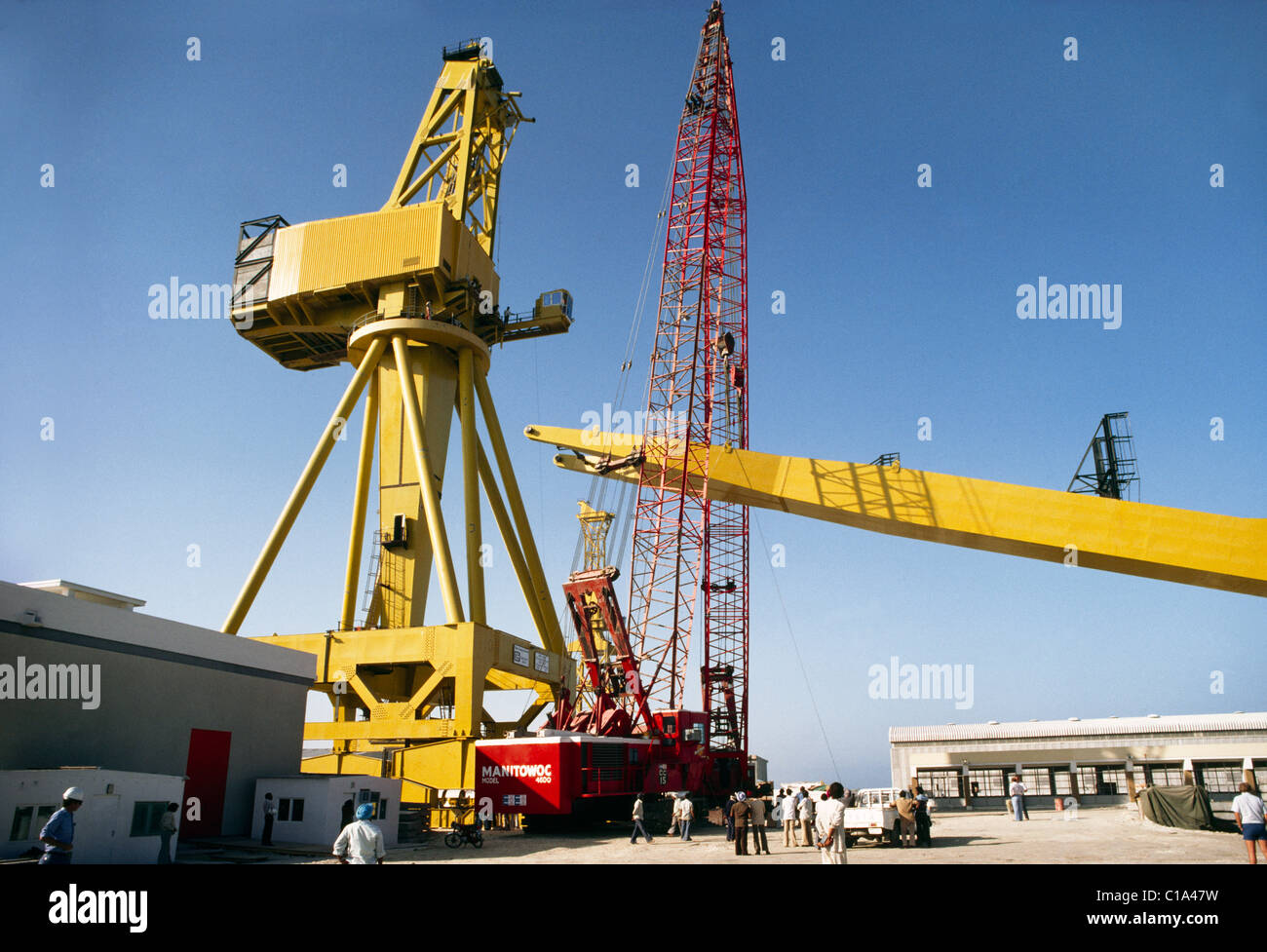 Dubai UAE Dry Dock Cranes 1978 Stock Photo - Alamy