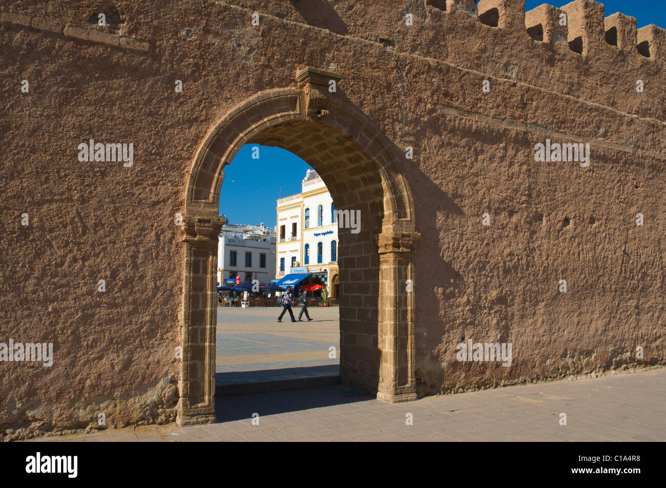 Pedestrian gate to Medina the old town Essaouira central Morocco ...