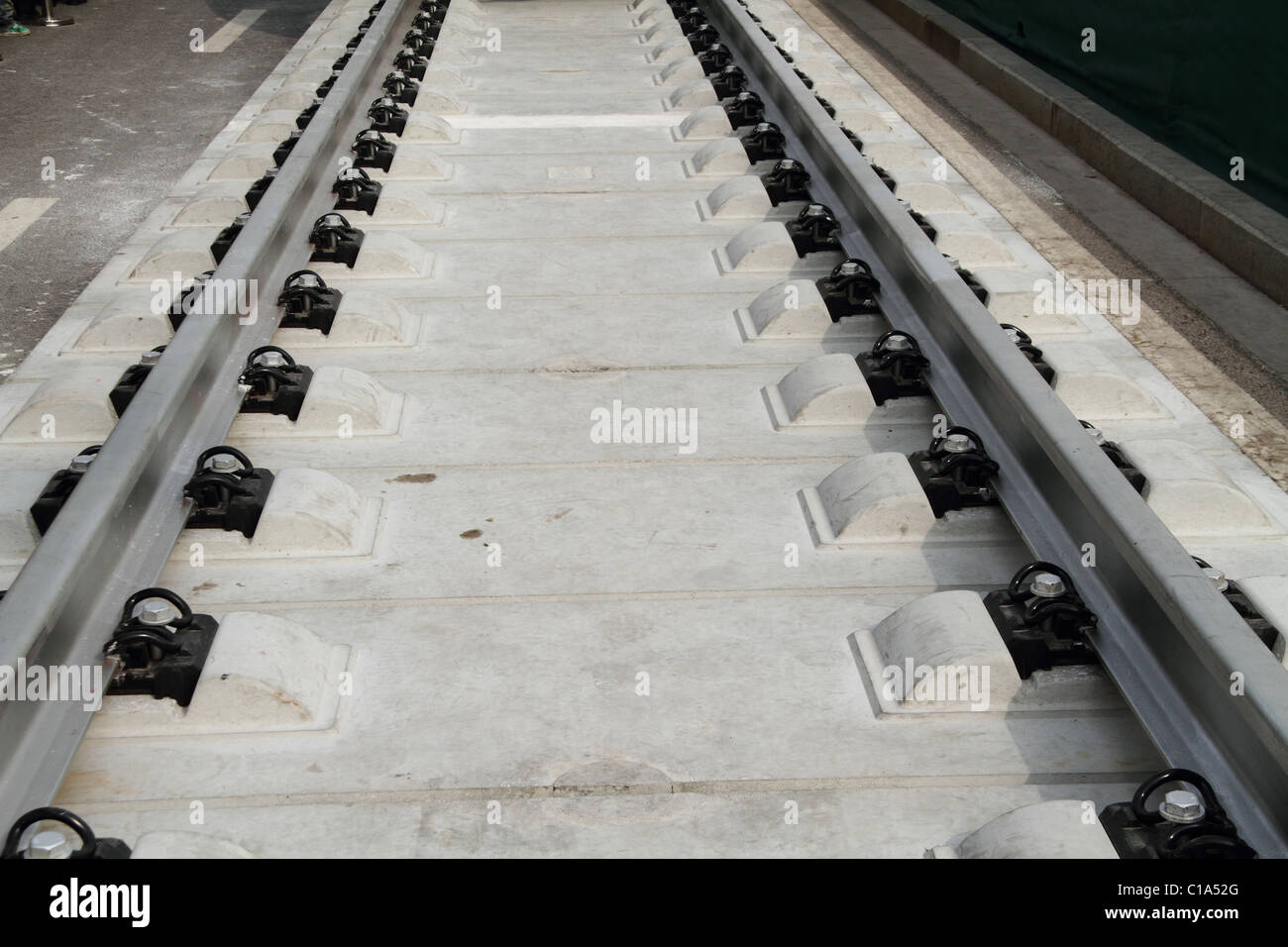 High Speed Trains rail track Stock Photo - Alamy