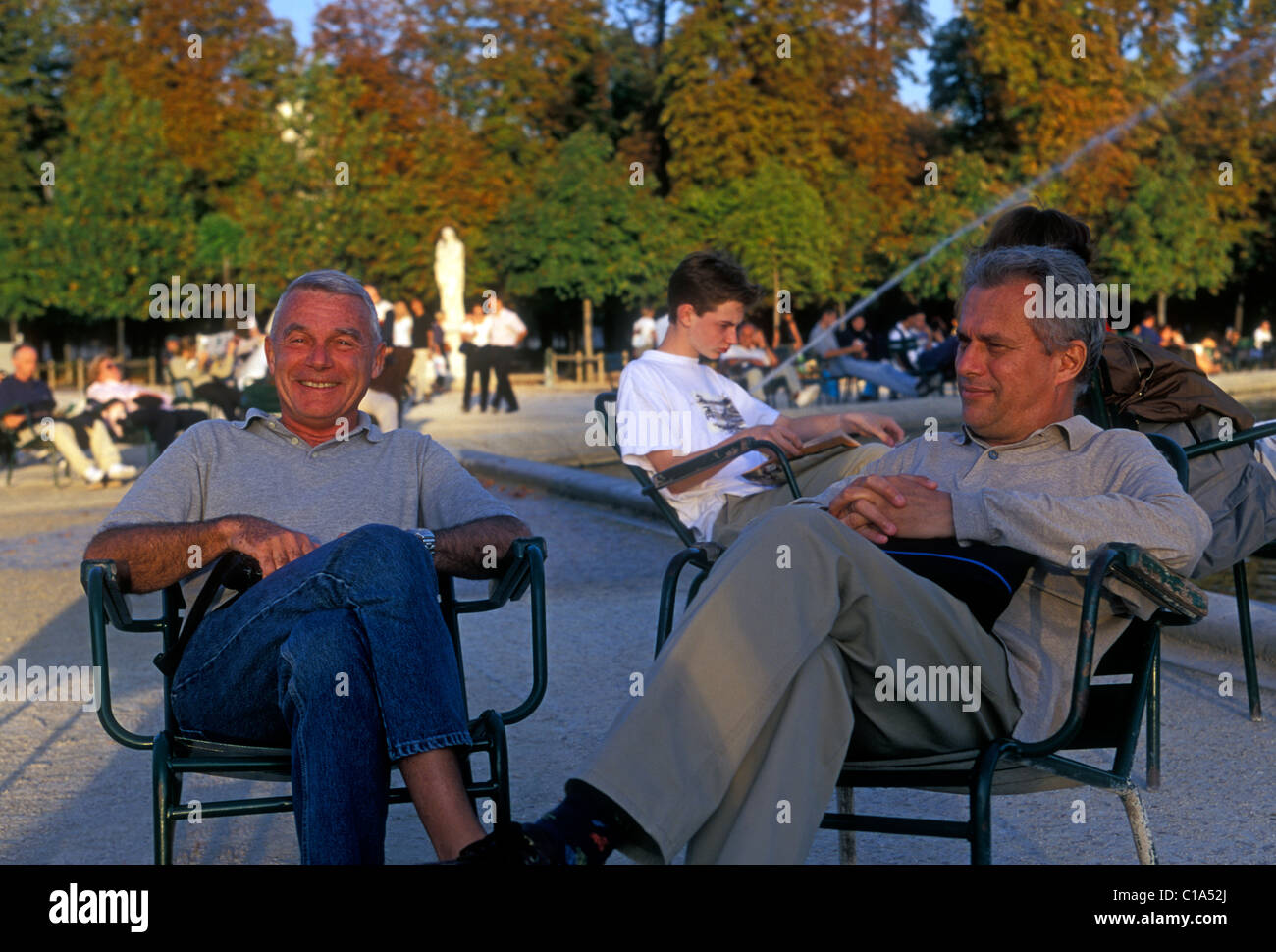 French men, French, men, adult men, adults, Tuileries Garden, Paris ...