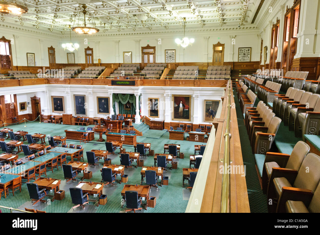 AUSTIN, Texas - Interior of the Senate chamber of the Legislature of ...