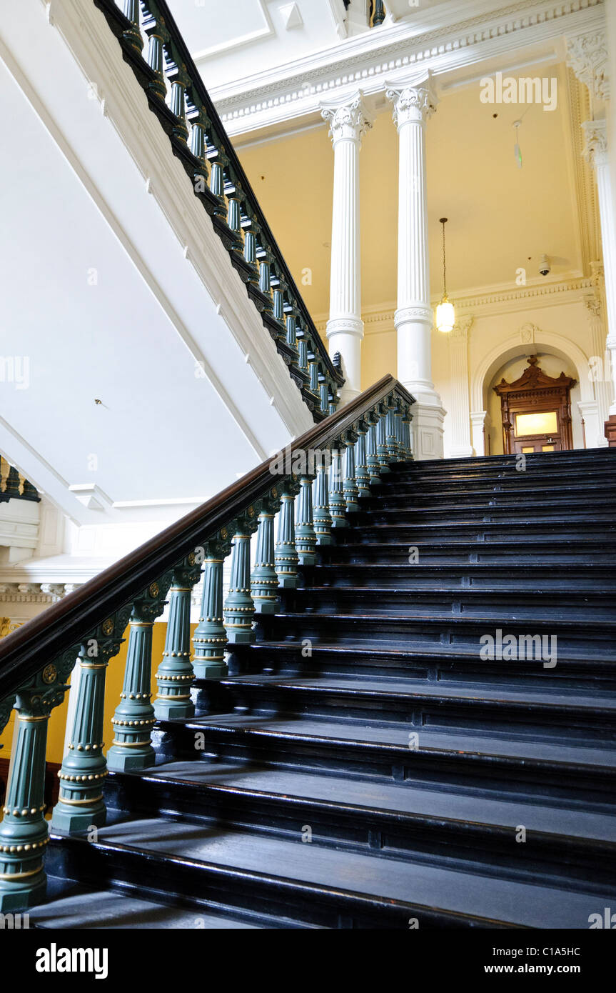 AUSTIN, Texas, United States — Heavy, wide staircase inside the Texas ...