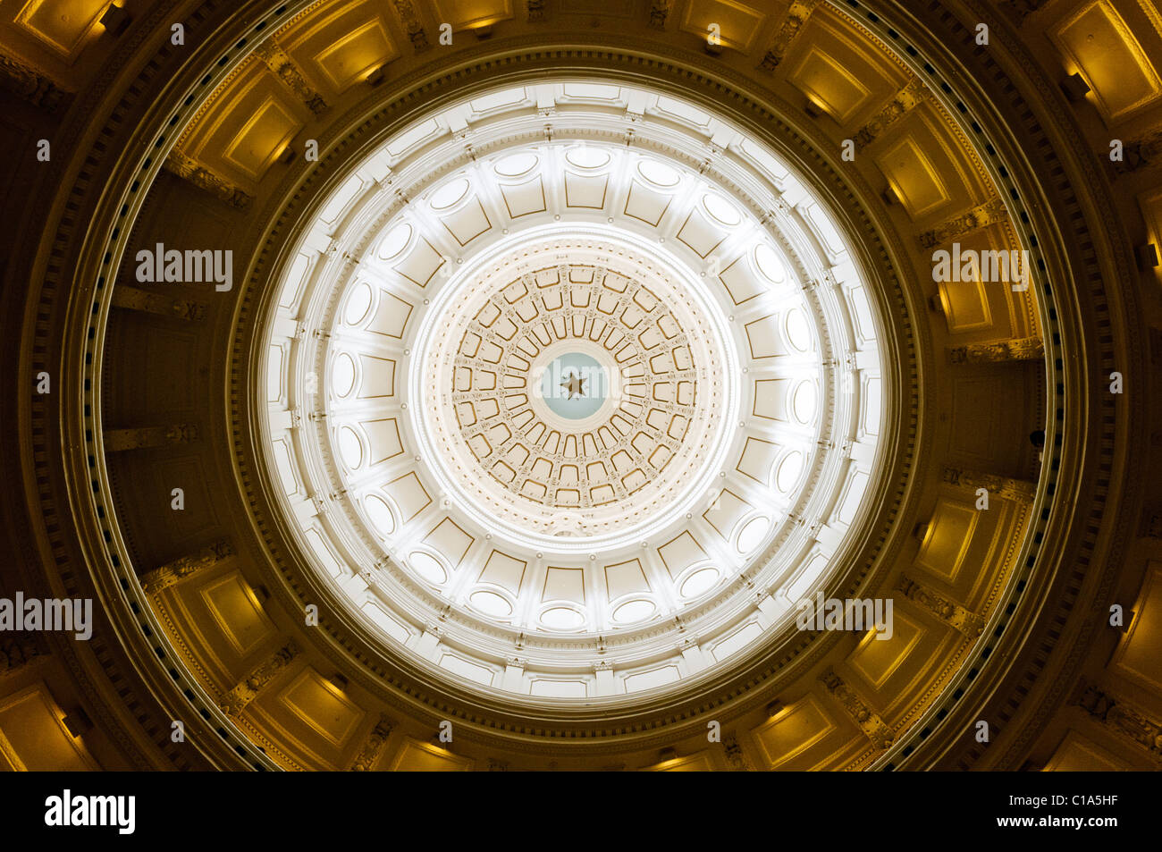AUSTIN, Texas - The interior dome of the Texas State Capitol building ...