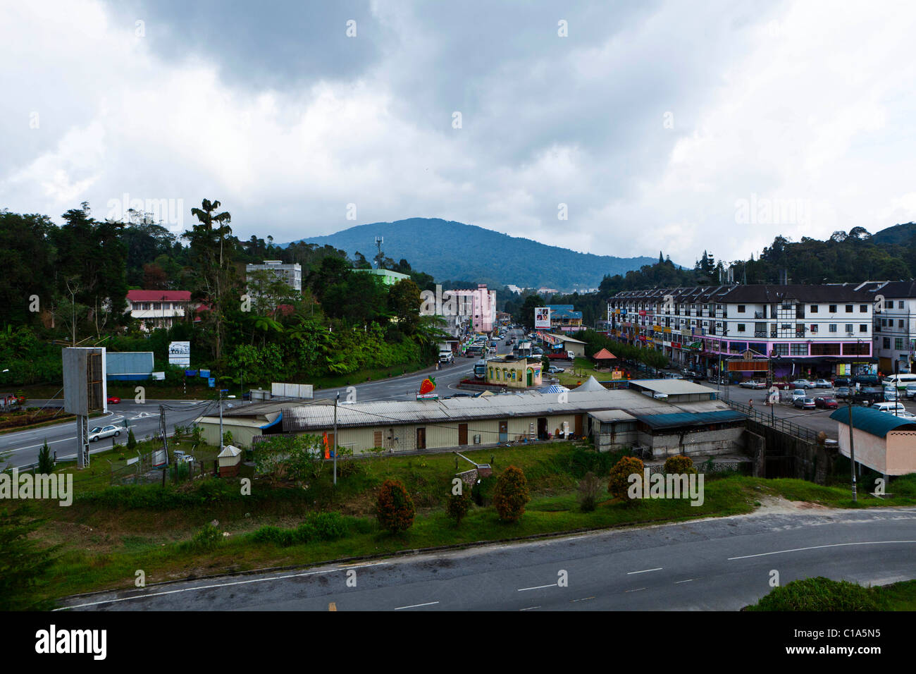 The town centre of Tanah Rata, a popular tourist destination in ...