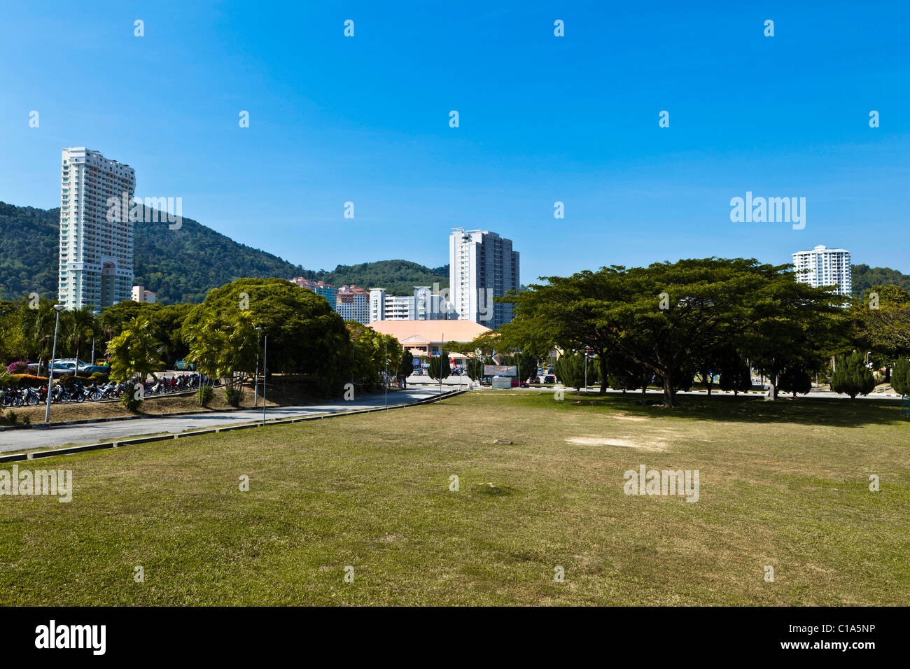 A grassed area on the University campus Stock Photo - Alamy