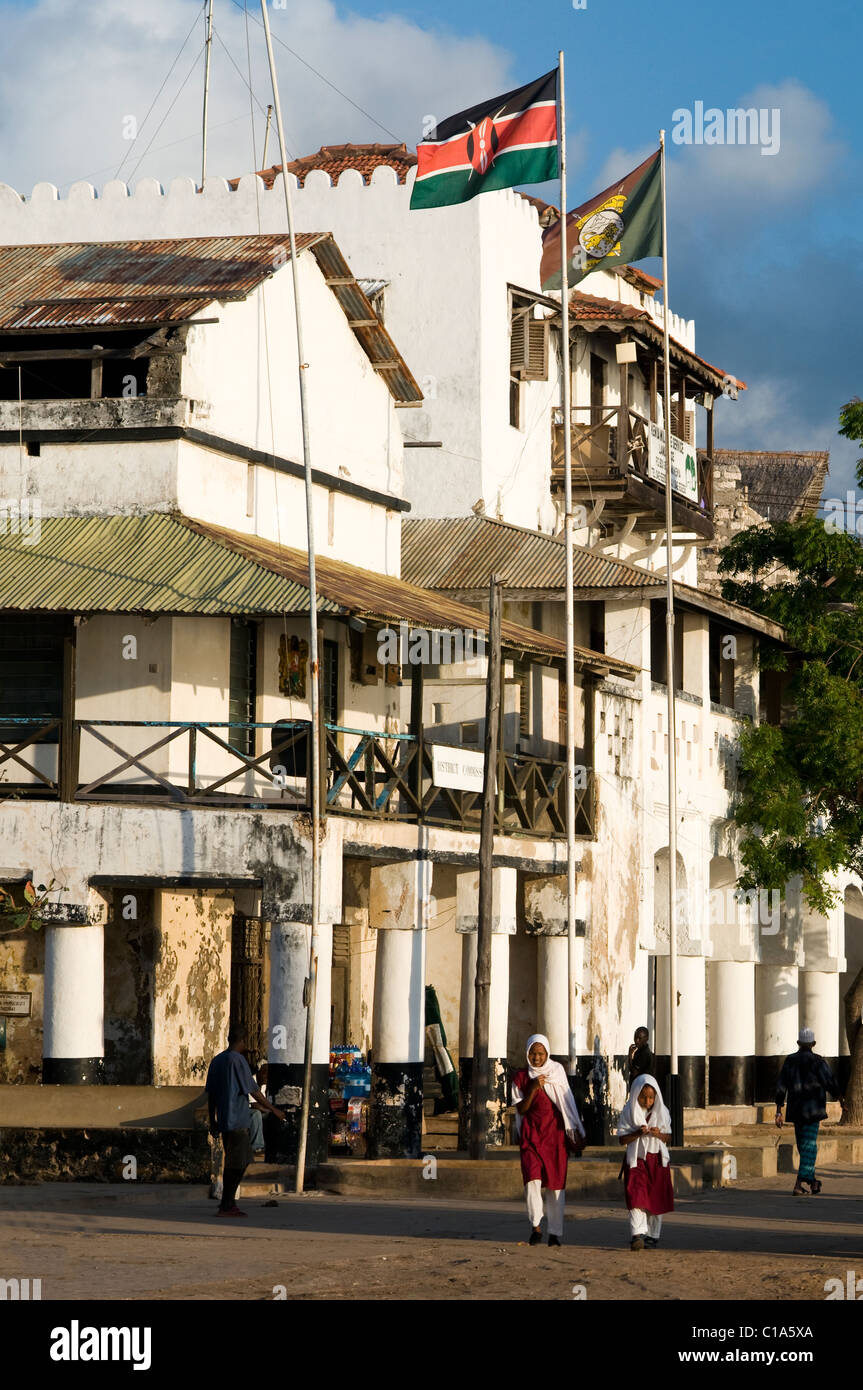 Foreshore scene, Old Stone Town, Lamu, Kenya Stock Photo - Alamy