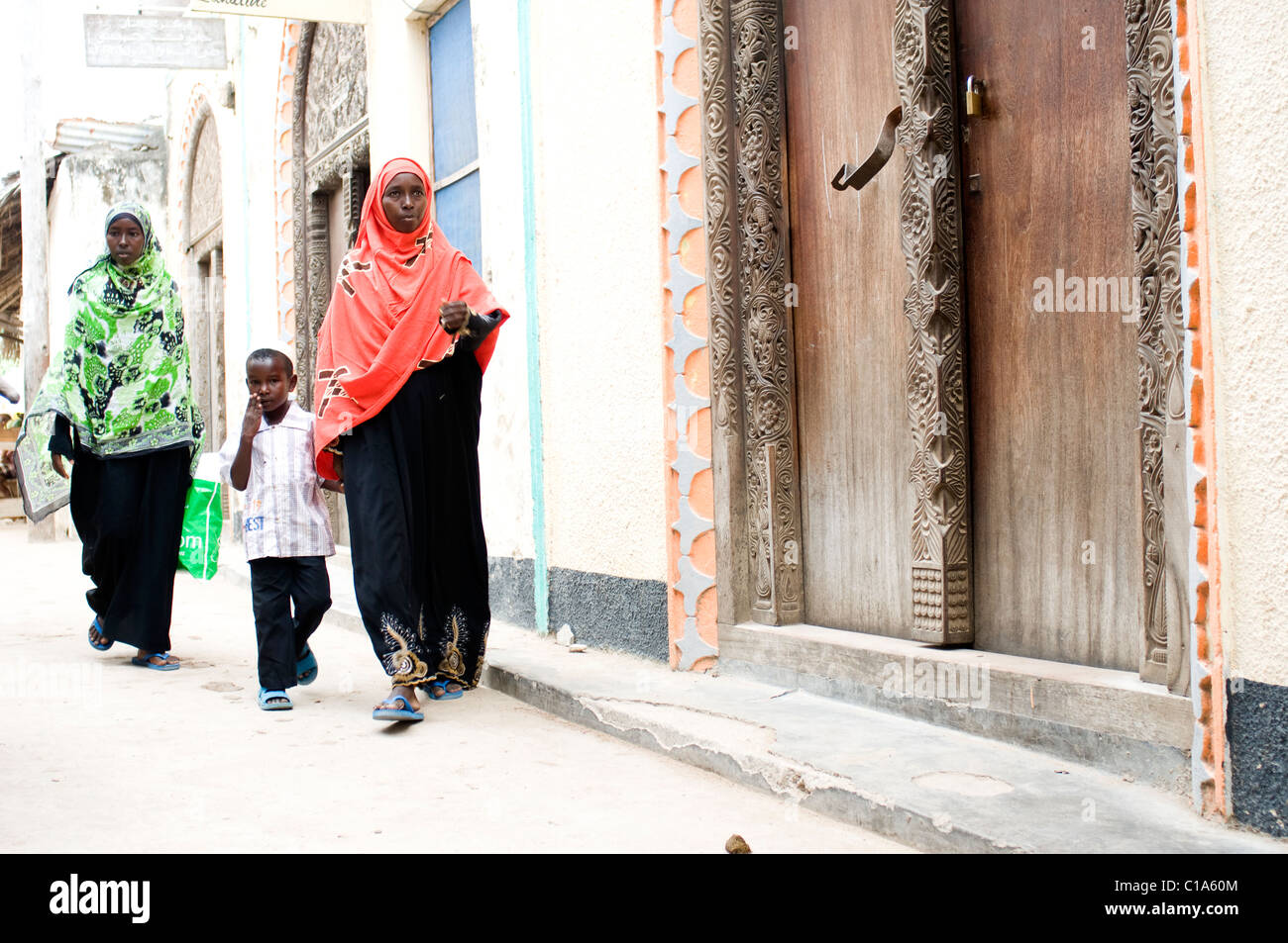 Street scene, Old Stone Town, Lamu, Kenya Stock Photo - Alamy