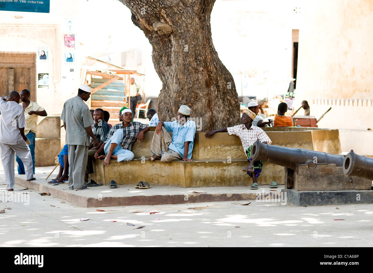 Fort plaza, Old Stone Town, Lamu, Kenya Stock Photo - Alamy