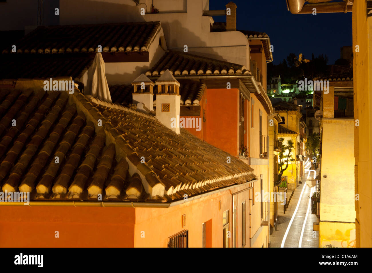 City at night in Granada Spain Stock Photo - Alamy