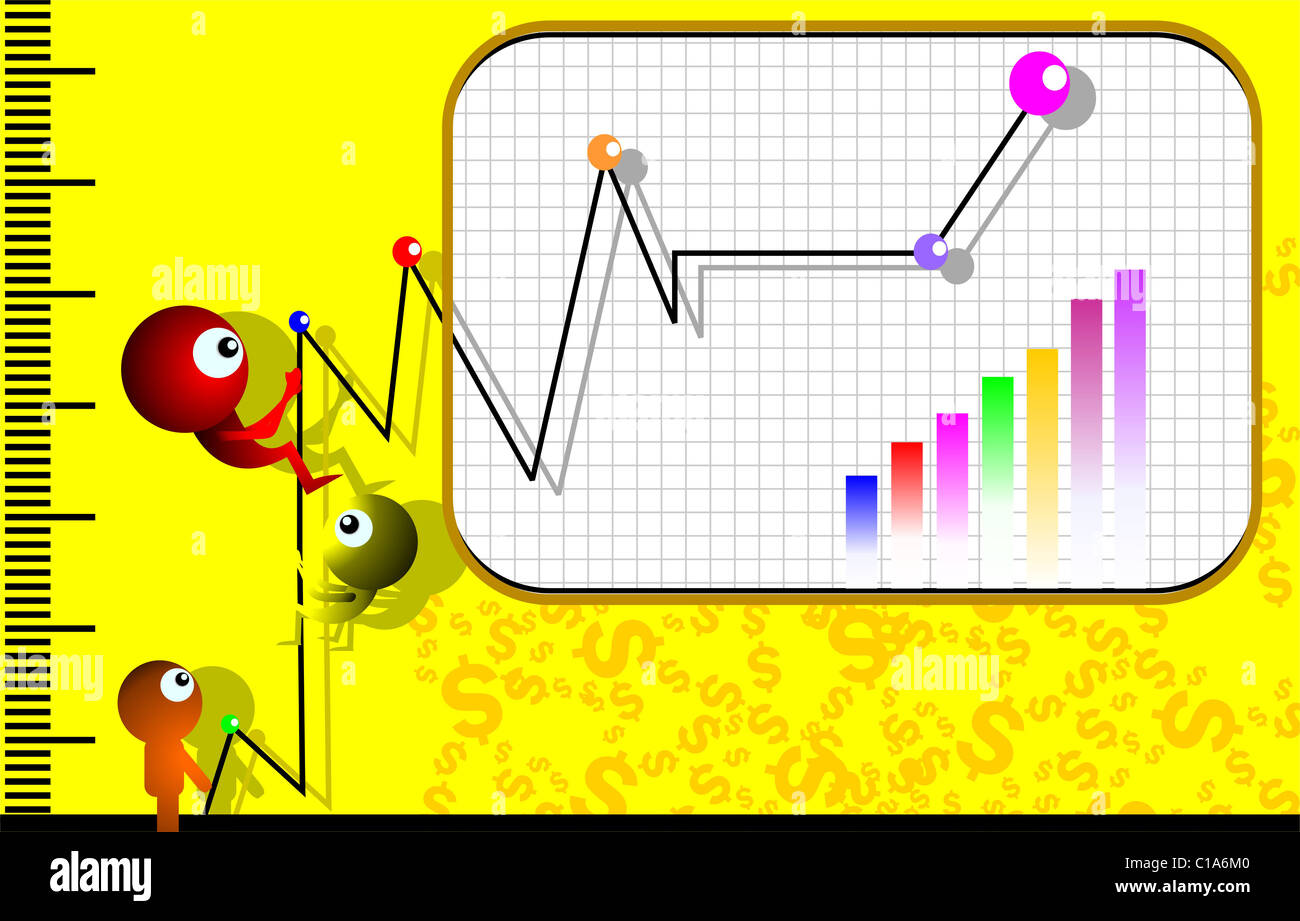 Men and graph Stock Photo - Alamy